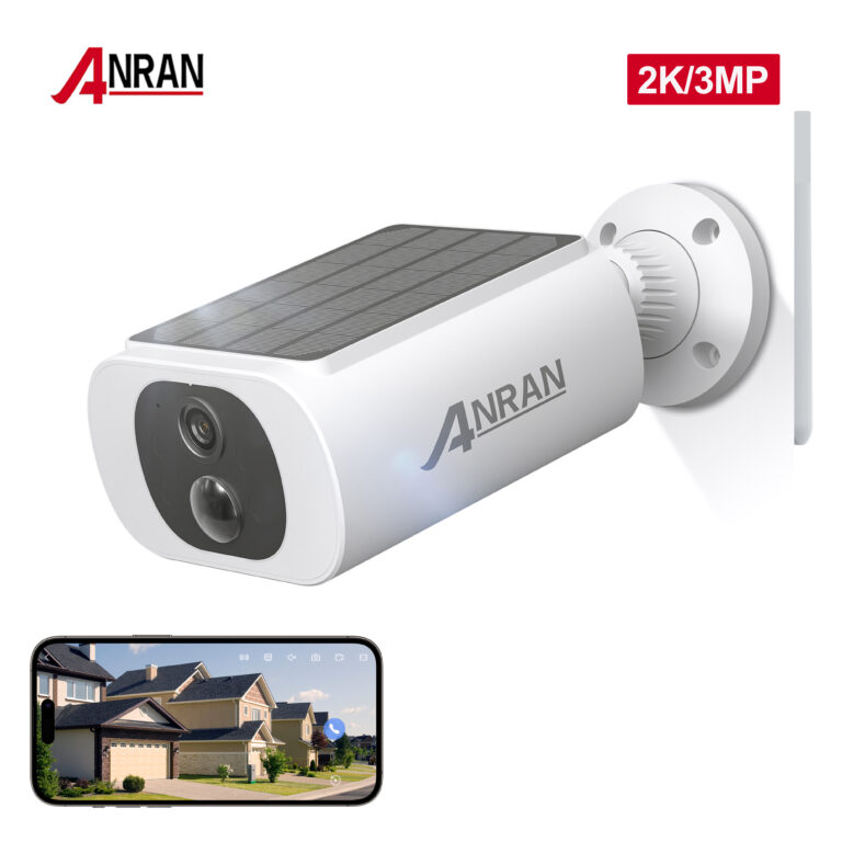ANRAN 2K/4MP Solar Security Camera with Base Station, Spotlight ...