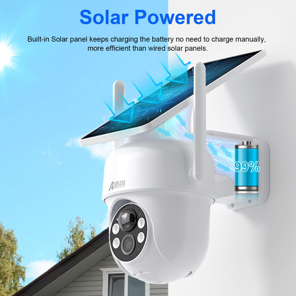 2K Solar Security Camera with Spotlight, ANRAN Wireless Outdoor Camera ...