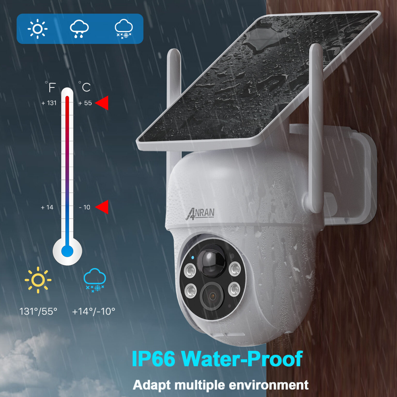 2K Solar Security Camera with Spotlight, ANRAN Wireless Outdoor Camera ...