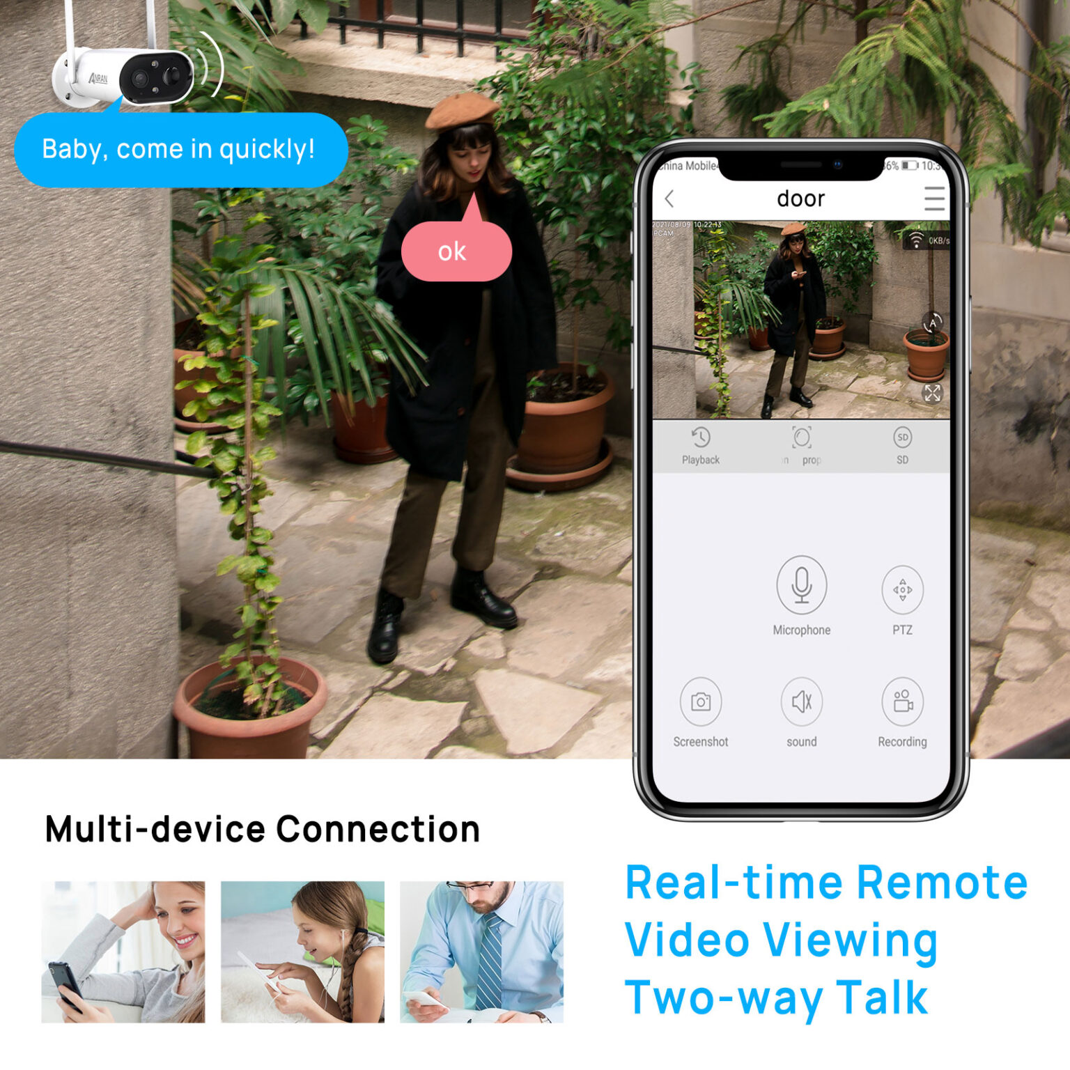 2K/3MP Solar Wireless Security Battery Camera Outdoor IP Cameras, ANRAN ...