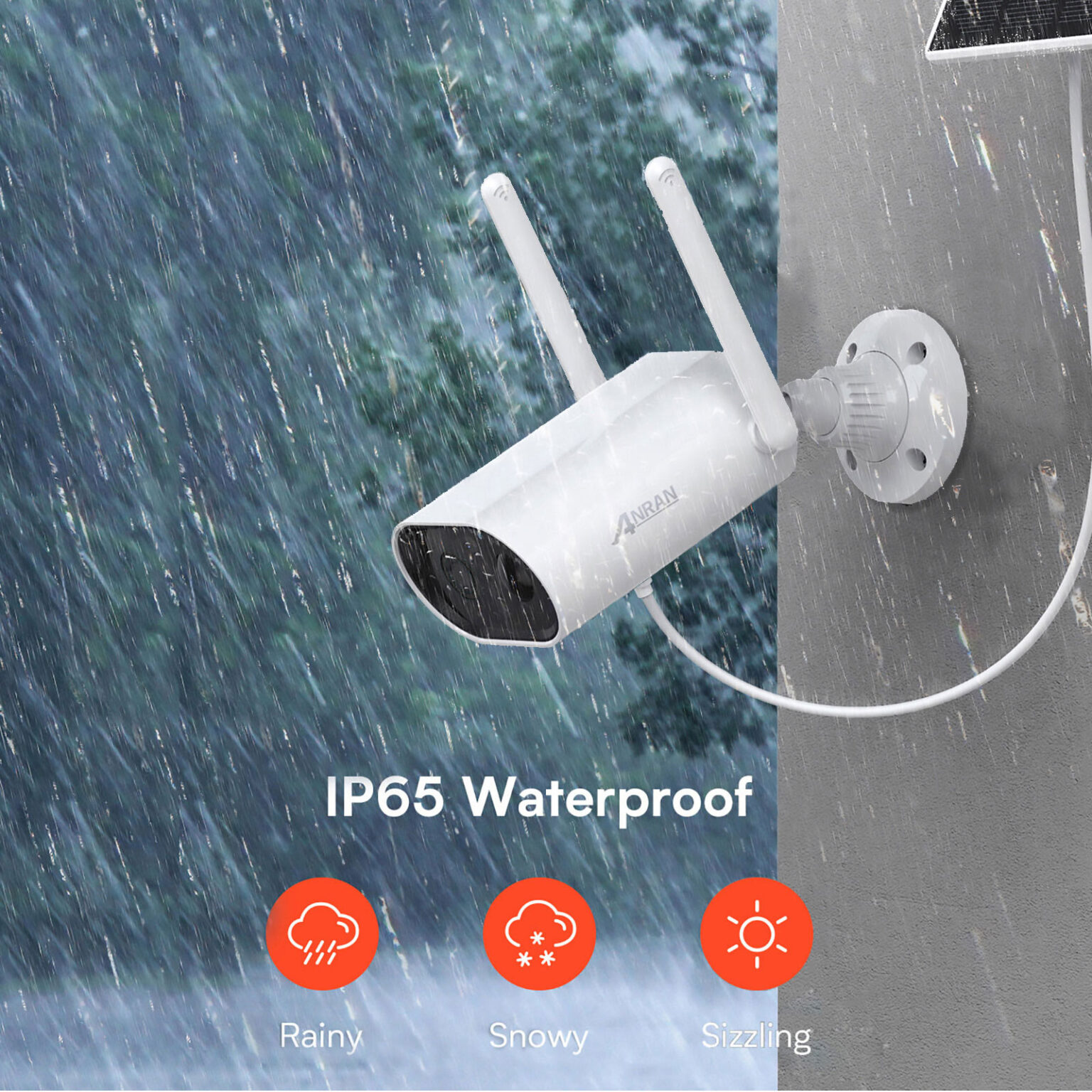 2K/3MP Solar Wireless Security Battery Camera Outdoor IP Cameras, ANRAN Rechargeable Battery ...